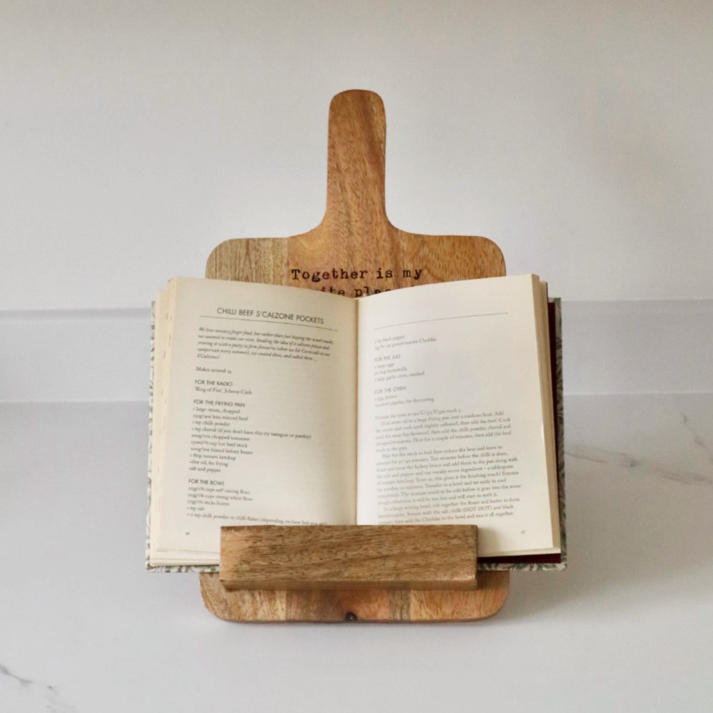 Rustic Wooden Recipe Book Cutting Board with Stand | YR studio – YR Studio
