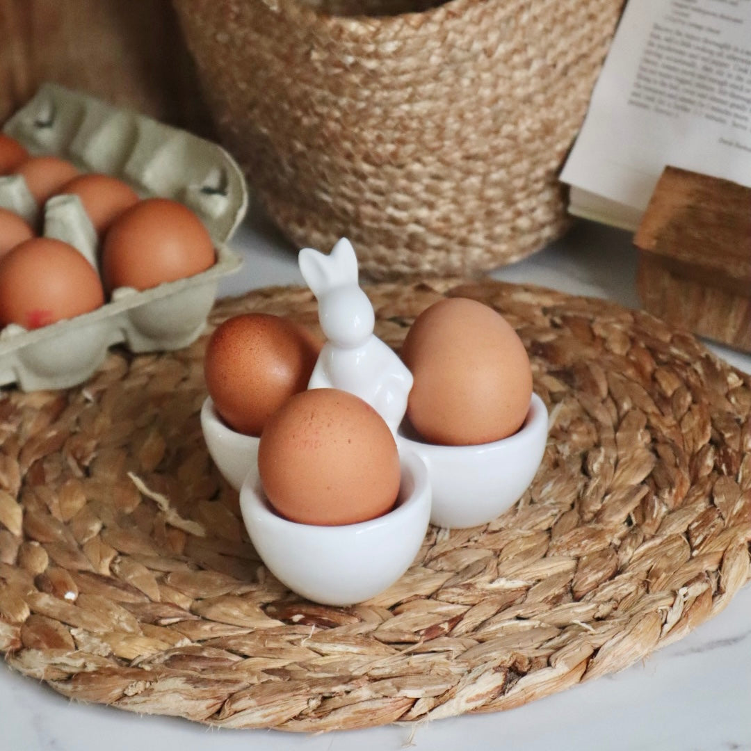 Three Egg Cup with Charming Rabbit – Spring & Easter Table English ...